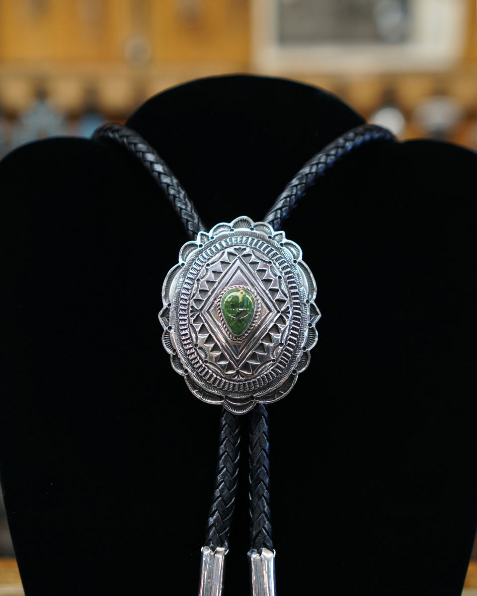 Large Silver and Turquoise Bolo with Long Silver Tips – Richardson ...