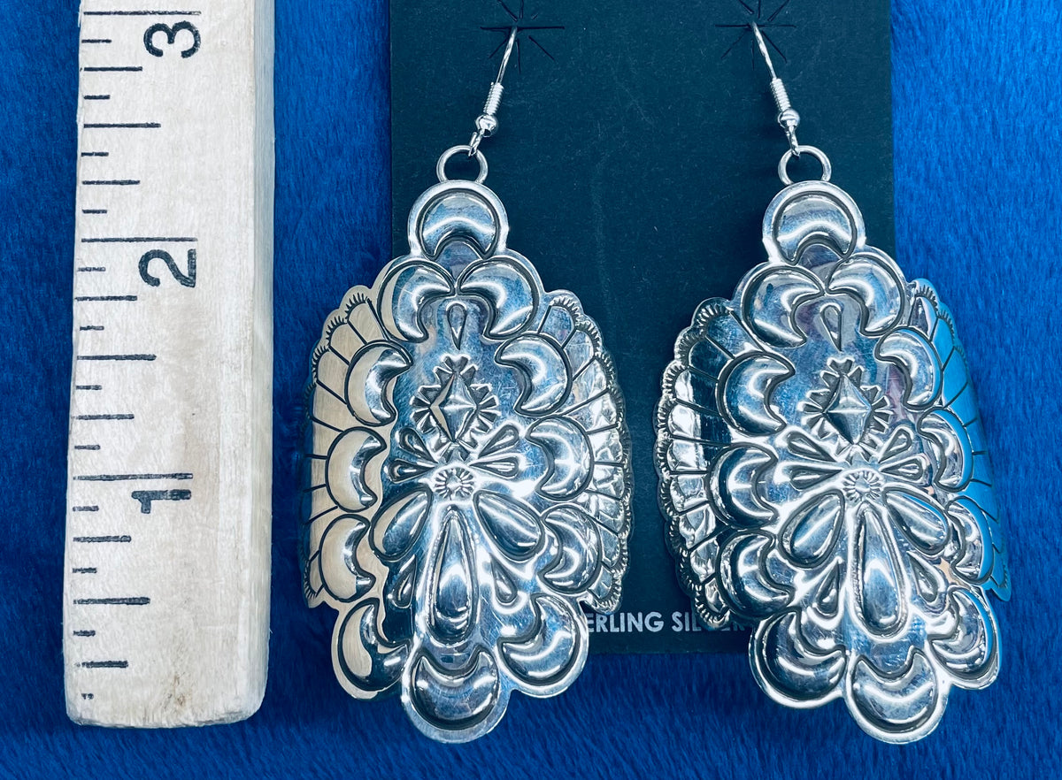 Large Silver Stamp Earrings – Richardson Trading Post